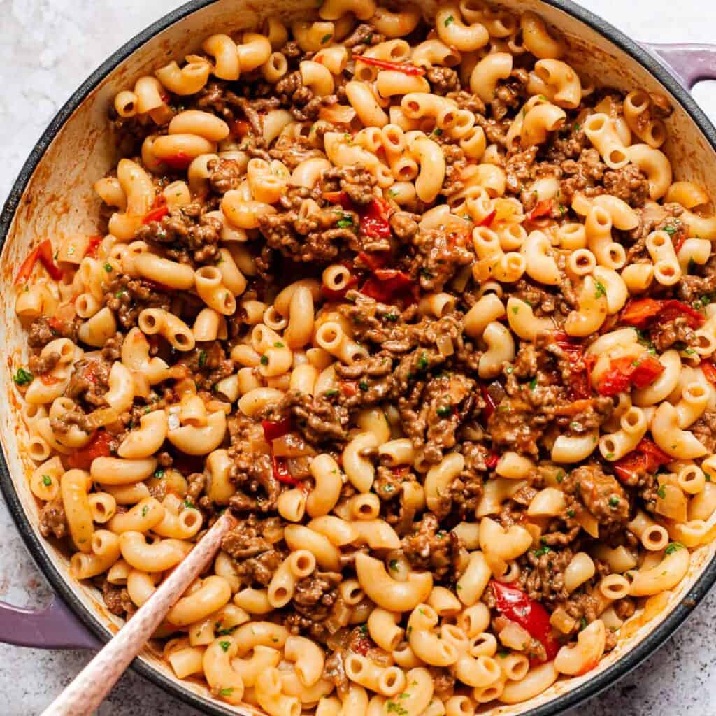 Easy Cheeseburger Pasta - Savvy Bites