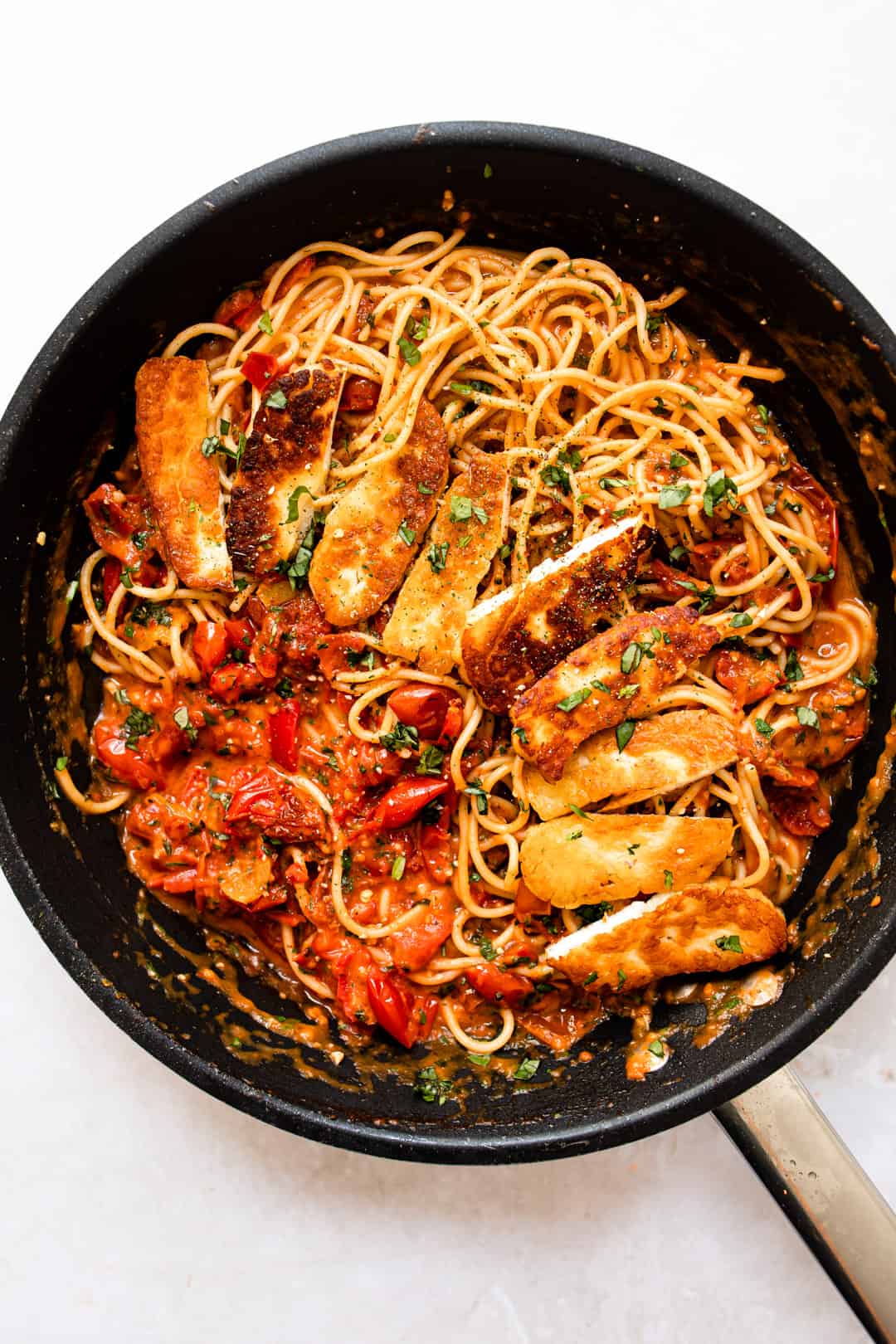 Easy Halloumi Pasta Skillet - Savvy Bites