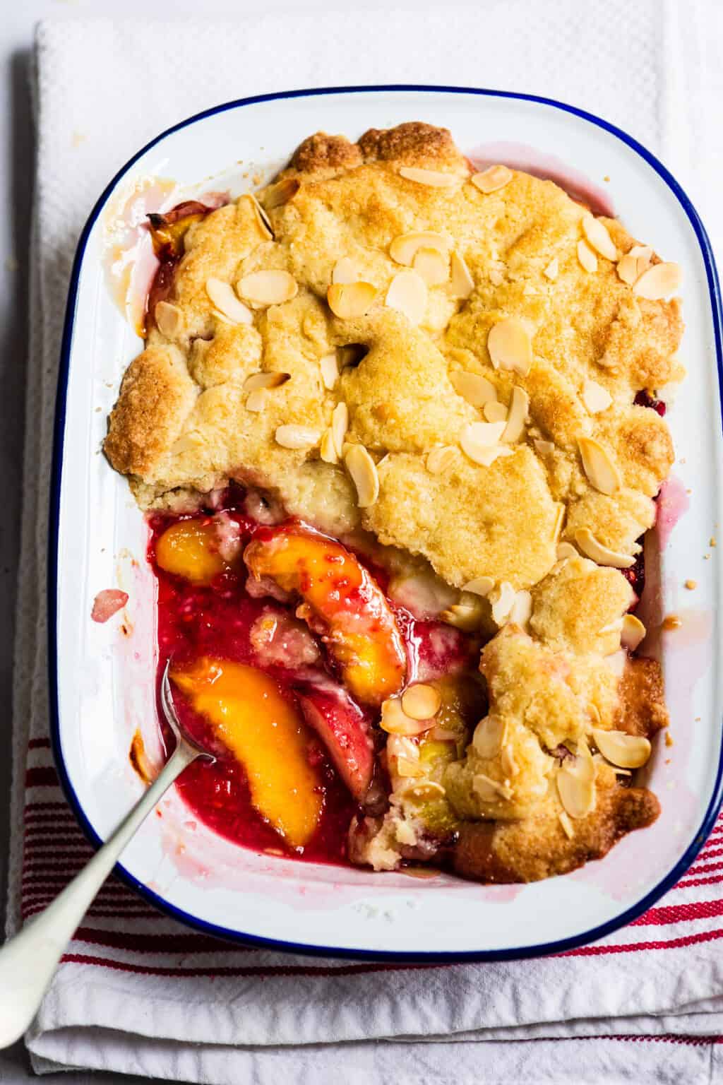 Simple Peach Raspberry Cobbler (Aldi Ingredients only) - Savvy Bites