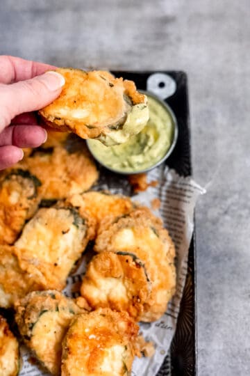 Easy Fried Courgette- Crispy Bites with Avocado Sauce - Savvy Bites