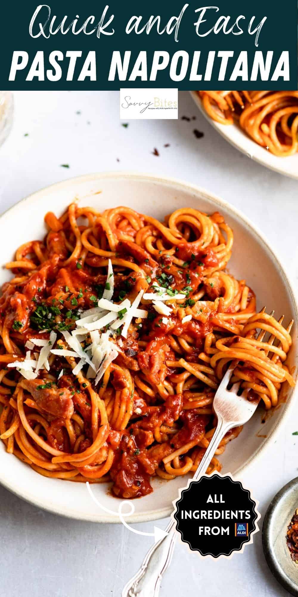 Easy 30 Minute Spaghetti Napolitana - Savvy Bites