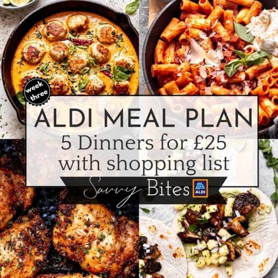 Aldi £25 Weekly Meal Plan- Week 1 - Savvy Bites