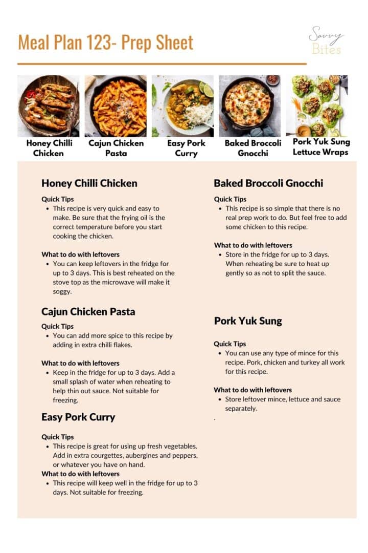 Family Budget Meal Plan 123 - Savvy Bites
