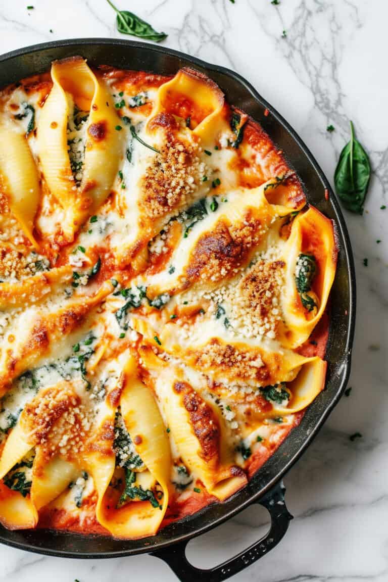 Easy and Healthy Vegetarian Stuffed Pasta Shells - Savvy Bites